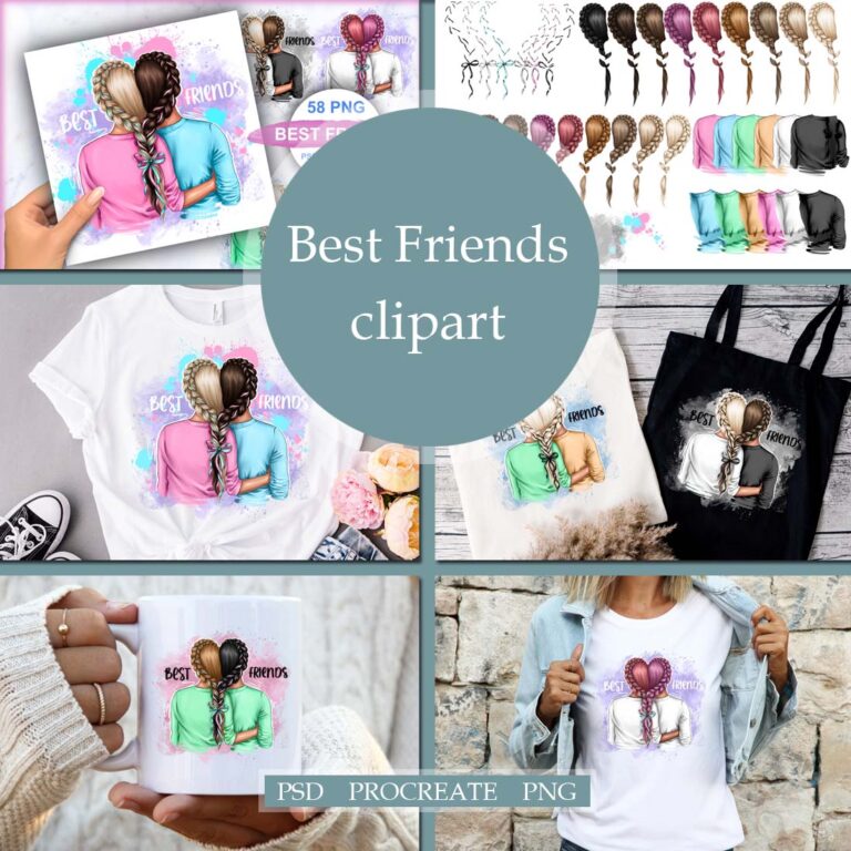 Best friend clipart, Best Friends - MasterBundles