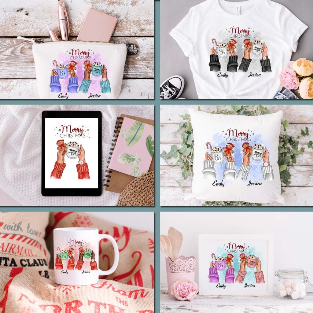 Best friends mittens coffee winter - MasterBundles