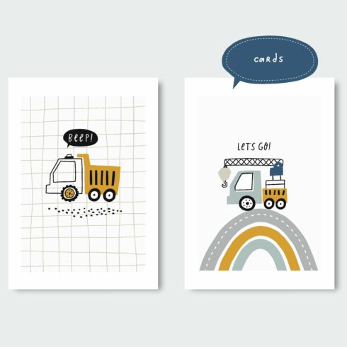 Cute Cars Patterns and Cards | Master Bundles
