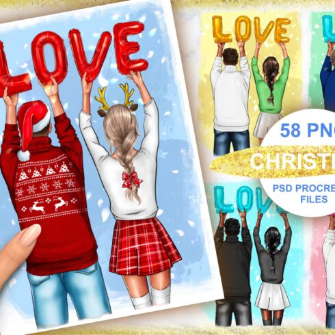 Best friends clipart for Christmas | MasterBundles