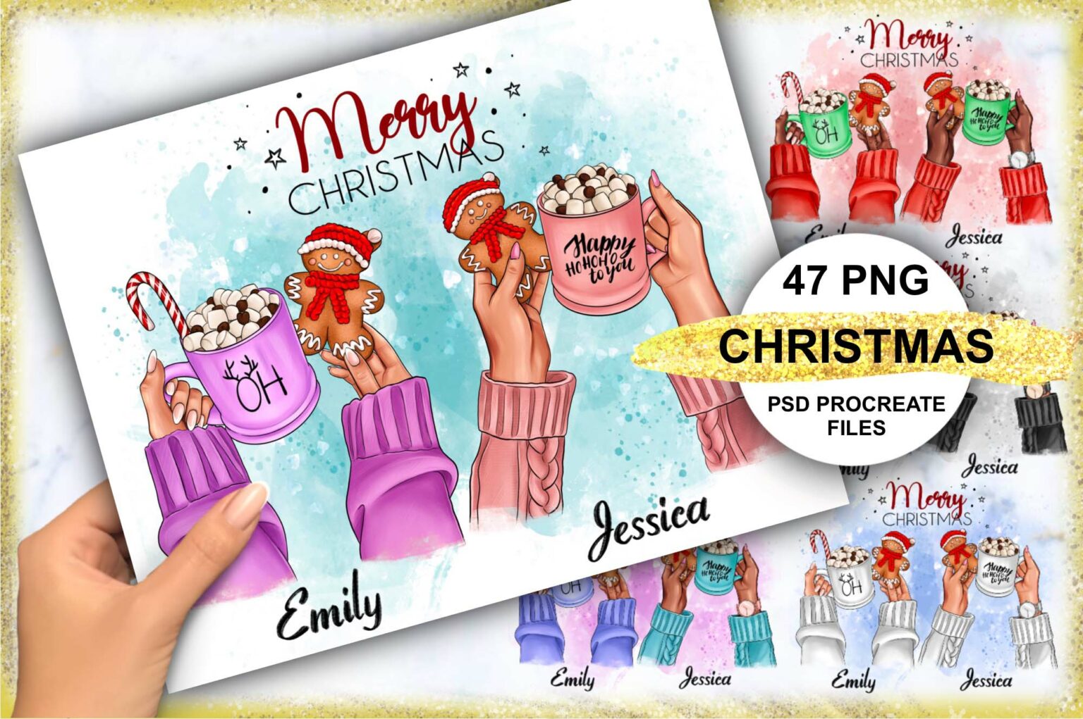 Best friends mittens coffee winter - MasterBundles