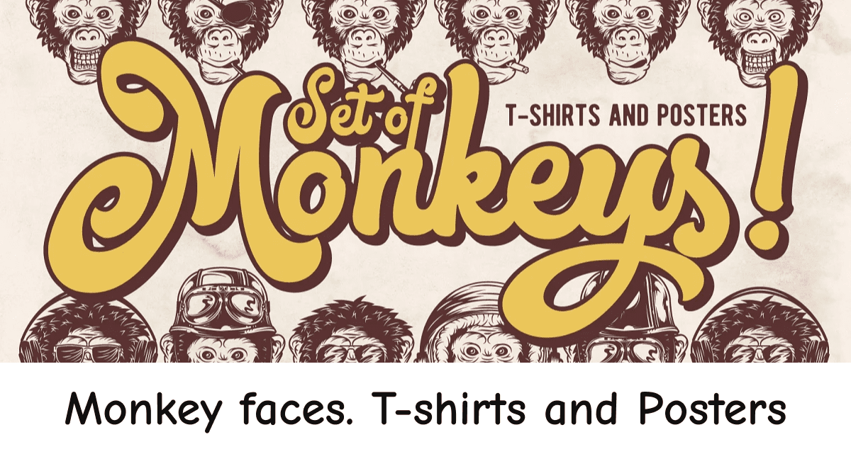 Monkey Faces T-shirts and Posters – MasterBundles