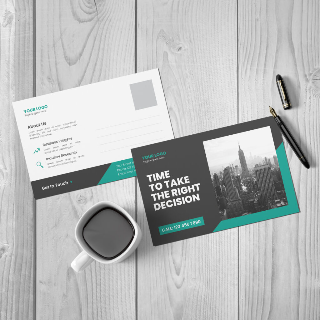 Professional Corporate Postcard Design Vector Template Layout ...