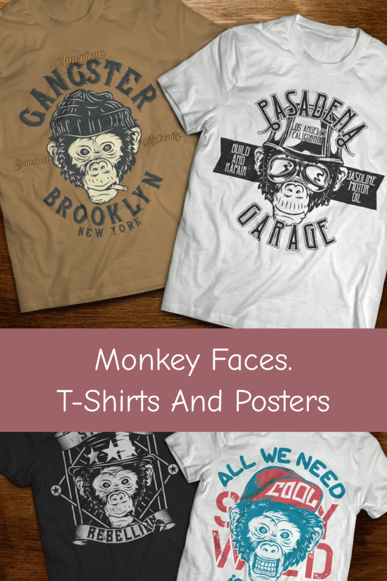 Monkey Faces T-shirts and Posters – MasterBundles