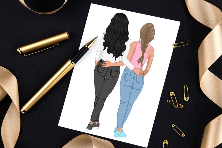 Best friends, minimalistic style - MasterBundles