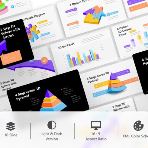 3D Infographic PowerPoint Template 16:9 | Master Bundles