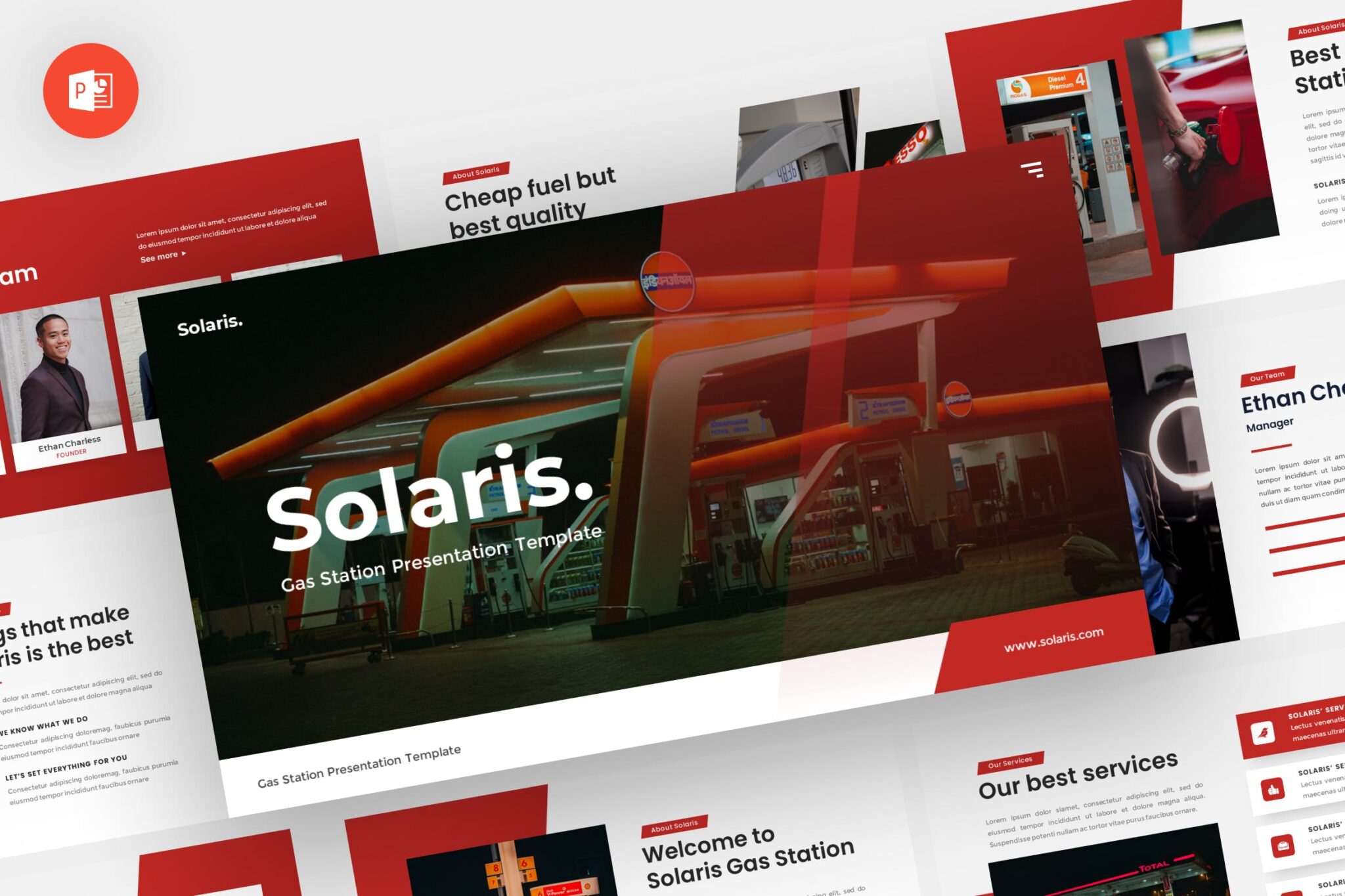 Solaris - Gas Station Powerpoint Template – MasterBundles