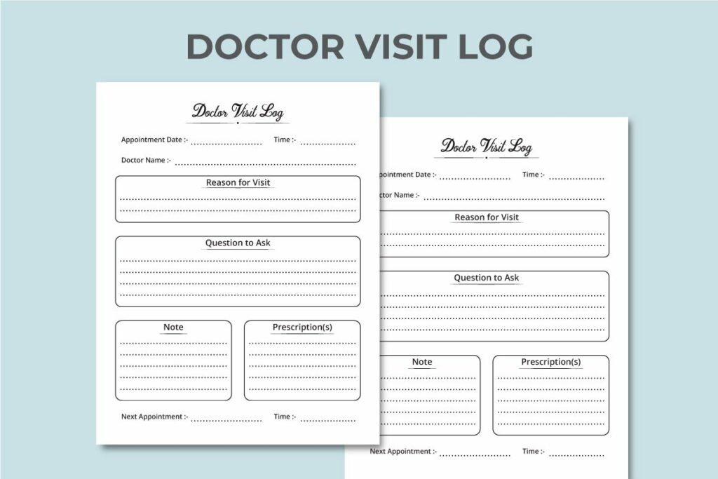 Doctor Visit Log Book KDP Interior – MasterBundles