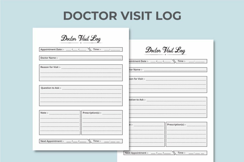 Medical Visit Log Book KDP Interior – MasterBundles