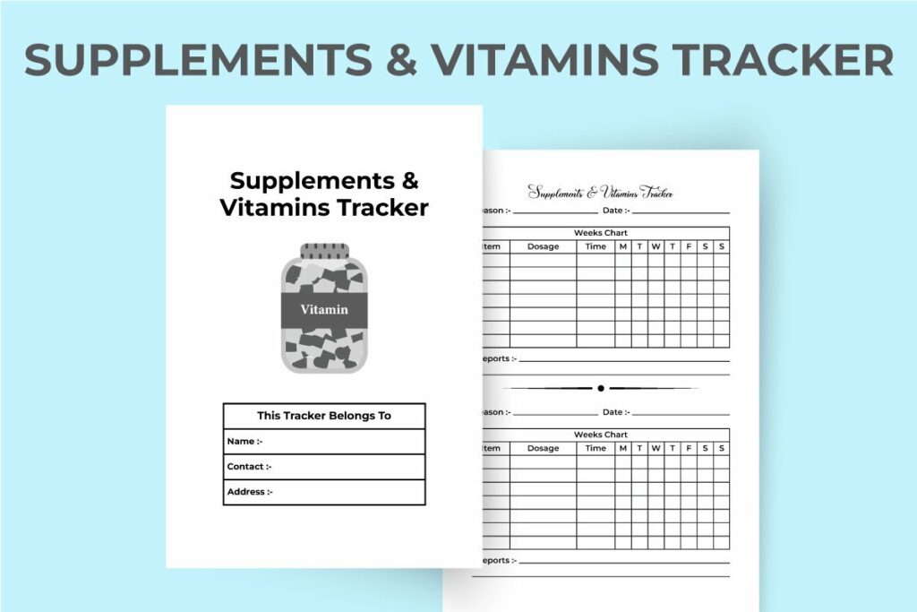 Supplement Tracker KDP Interior – MasterBundles