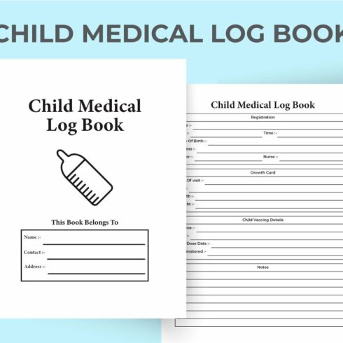 Child Medical Log Book KDP Interior | Master Bundles
