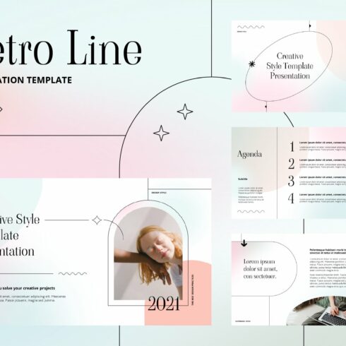 Retro Line - Google Slides Template | Master Bundles