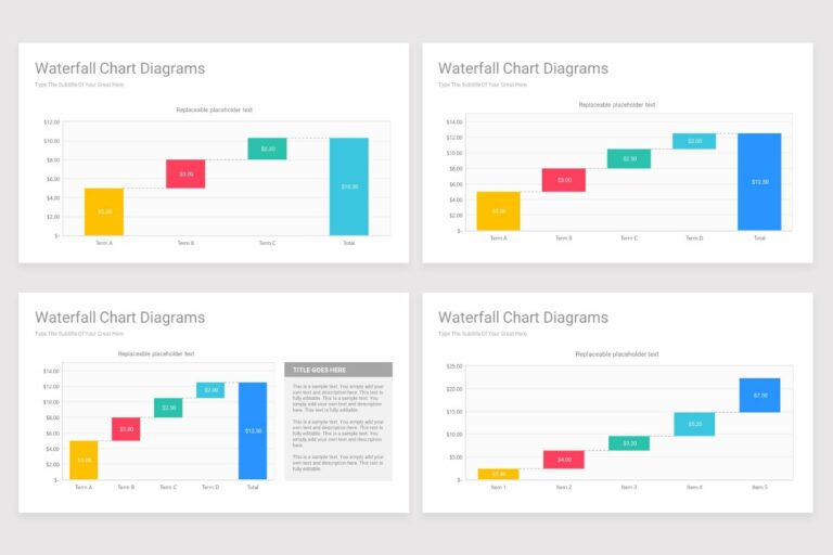 Waterfall Chart PowerPoint Diagrams – MasterBundles