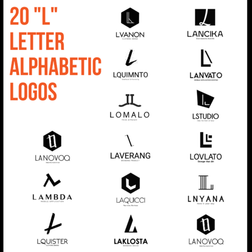 20 "L" Letter Alphabetic Logos – MasterBundles