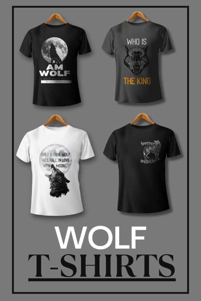 5 beautiful wolf t shirt design bundle in PNG & PSD format collection ...