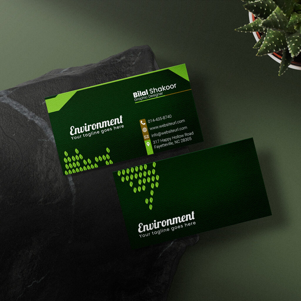 Green Business Card in 3 Colors - MasterBundles