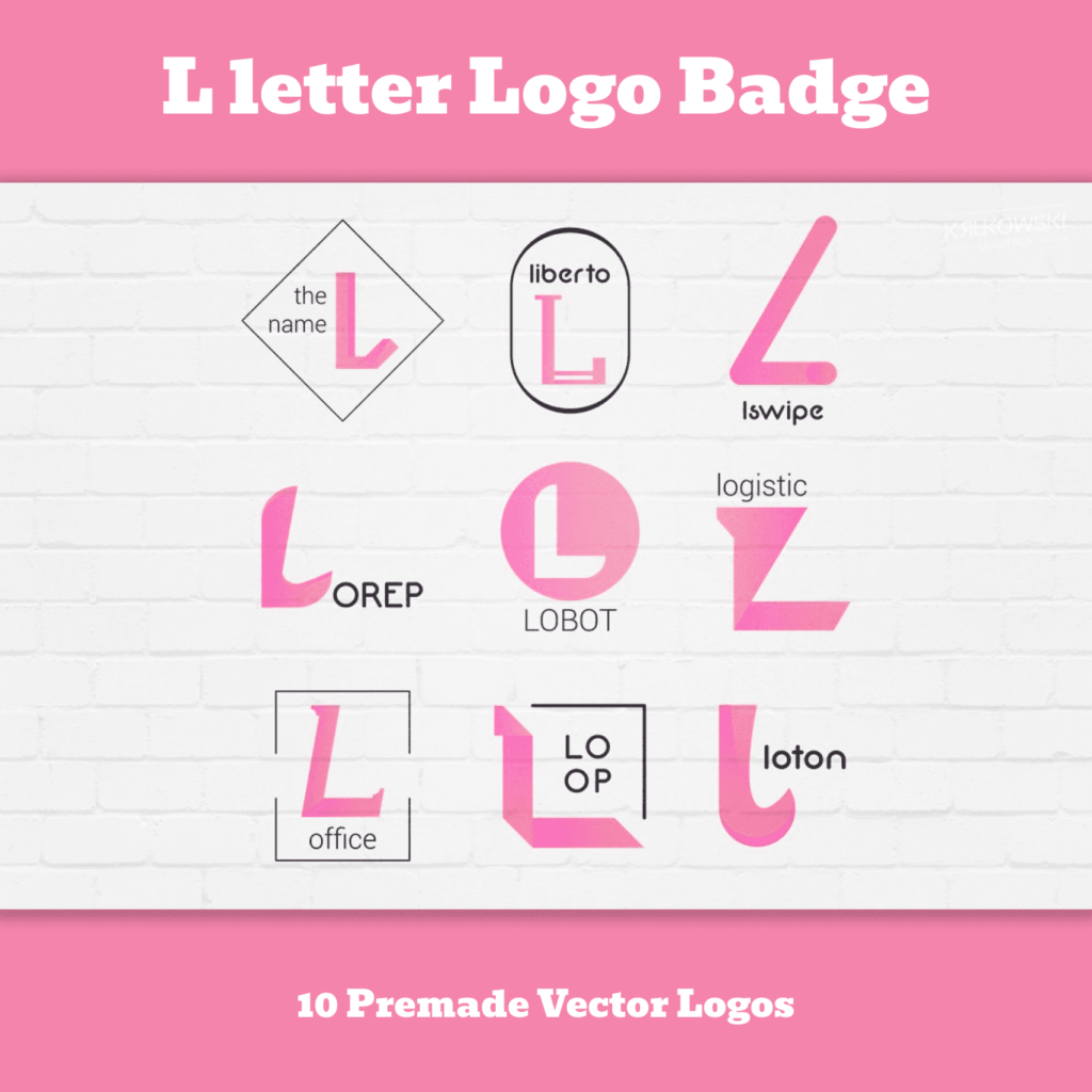 20 "L" Letter Alphabetic Logos – MasterBundles