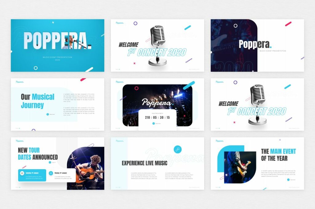 Poppera Music Powerpoint Template – MasterBundles