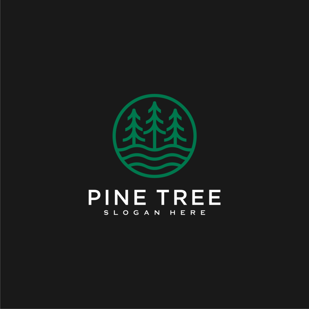 pine tree logo vector design template - MasterBundles