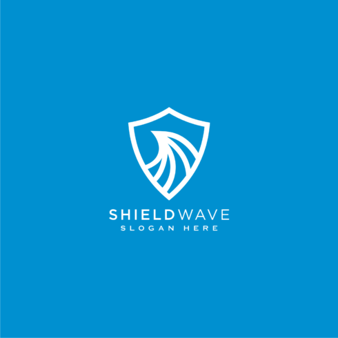 shield wave logo design vector line style - MasterBundles