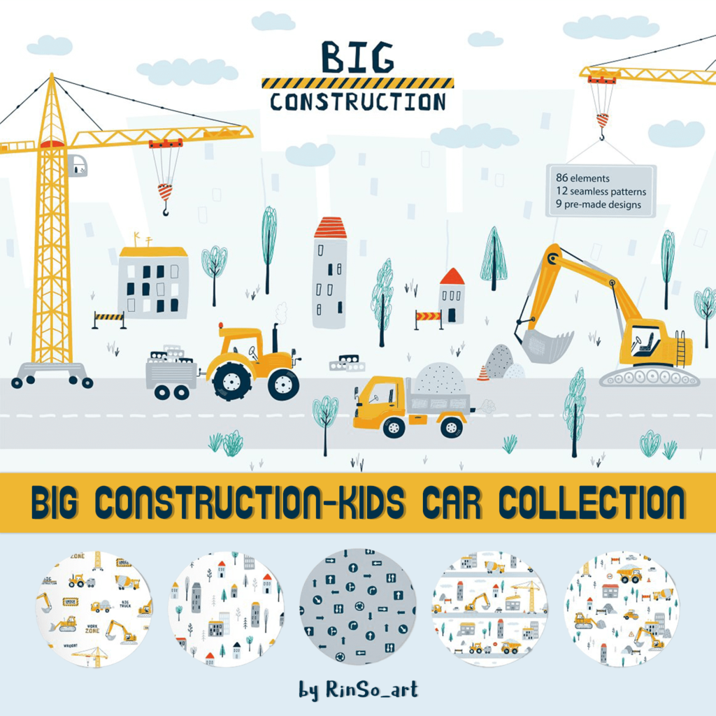 Big Construction-Kids Car Collection – MasterBundles