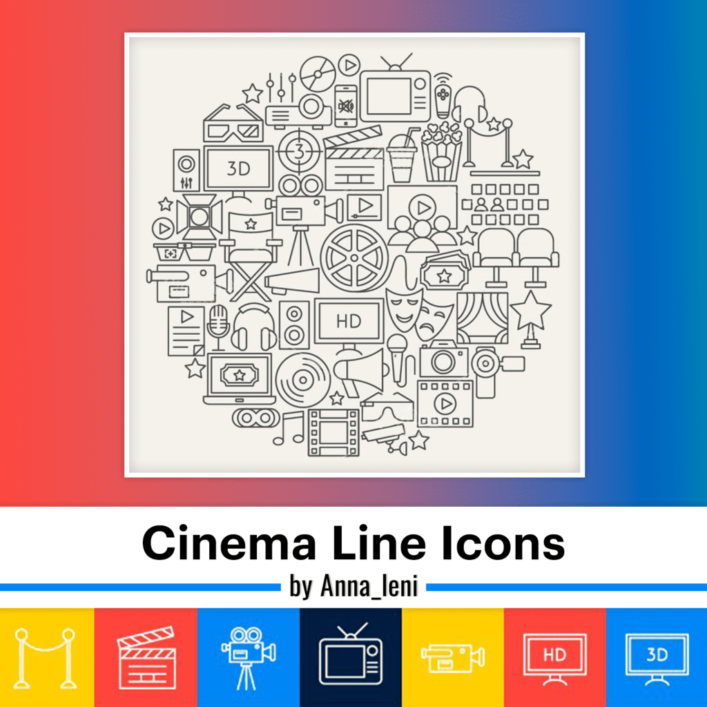 Cinema Line Icons – MasterBundles