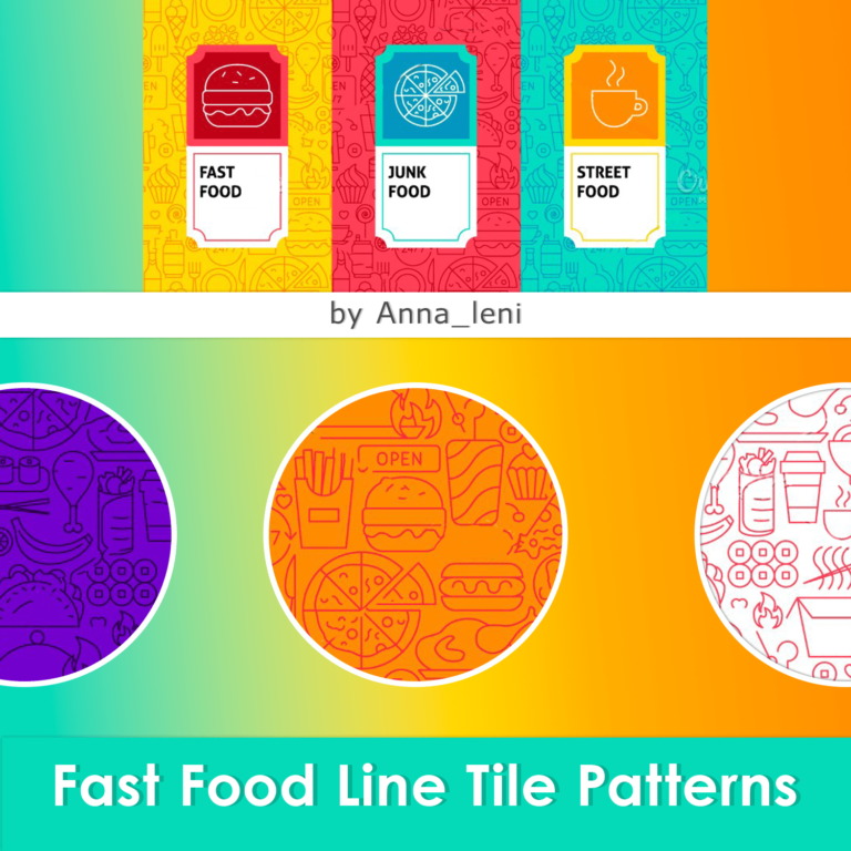 Fast Food Line Tile Patterns – MasterBundles