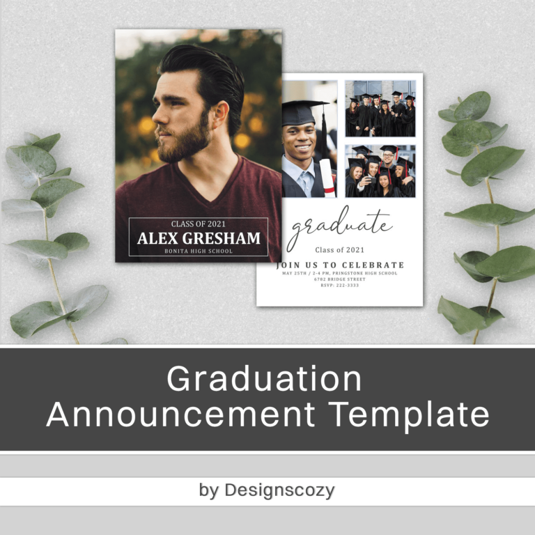 Modern Graduation Announcement Template | Master Bundles