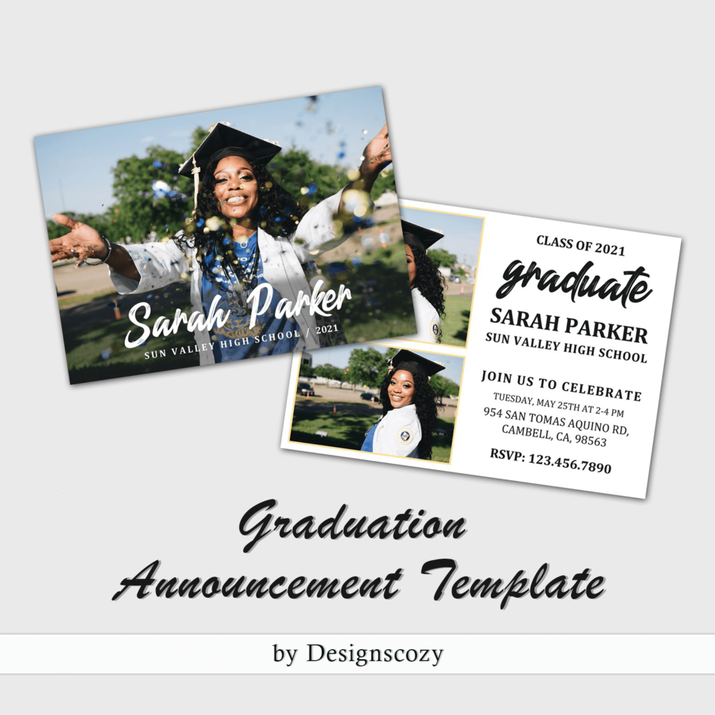 Modern Graduation Announcement Template – MasterBundles