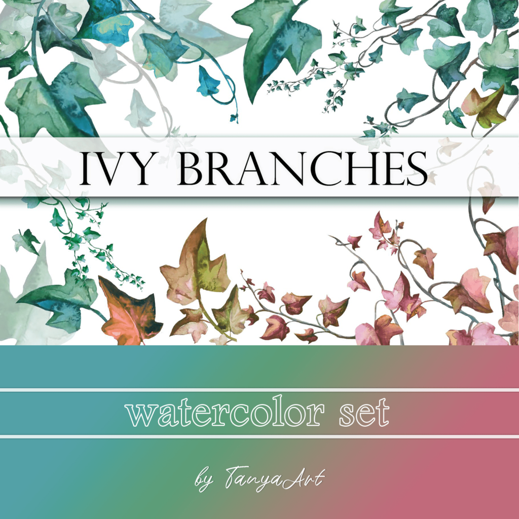 Ivy Branches Watercolor Set – MasterBundles