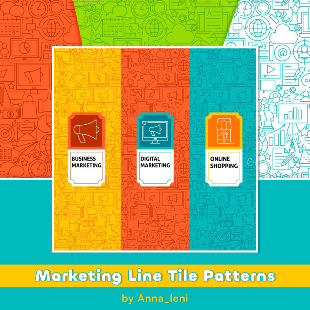 Marketing Line Tile Patterns – MasterBundles