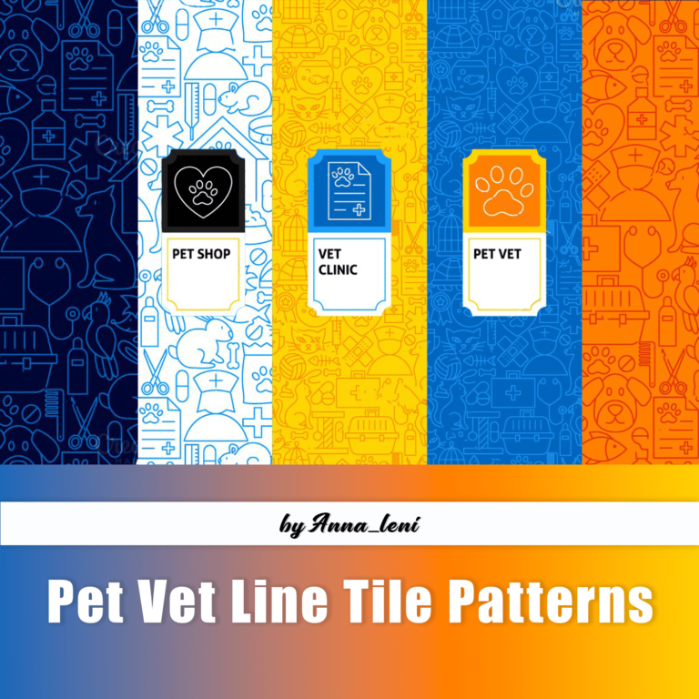 Pet Vet Line Tile Patterns – MasterBundles