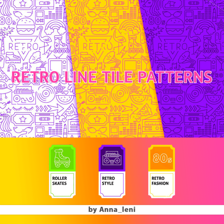 Retro Line Tile Patterns – MasterBundles