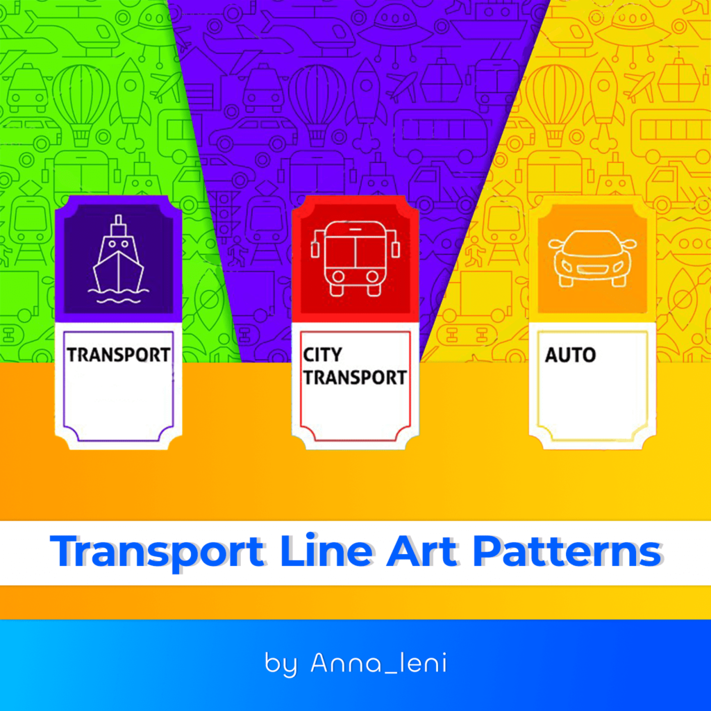 Transport Line Art Patterns – MasterBundles