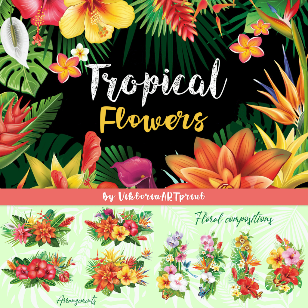 Tropical Flowers – MasterBundles