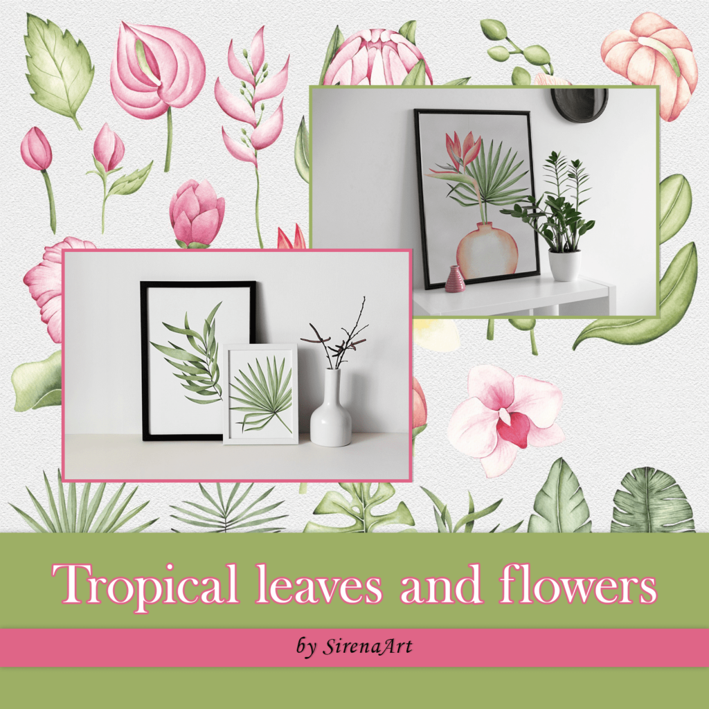 Tropical Leaves and Flowers – MasterBundles