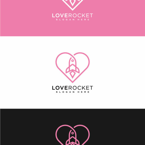 love rocket logo vector design line style | MasterBundles