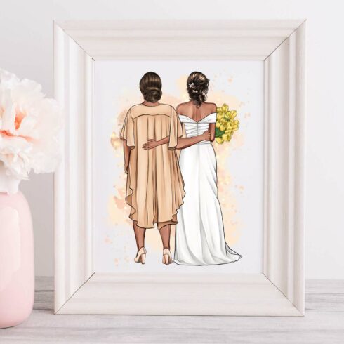 Wedding clipart, bride and mom | MasterBundles