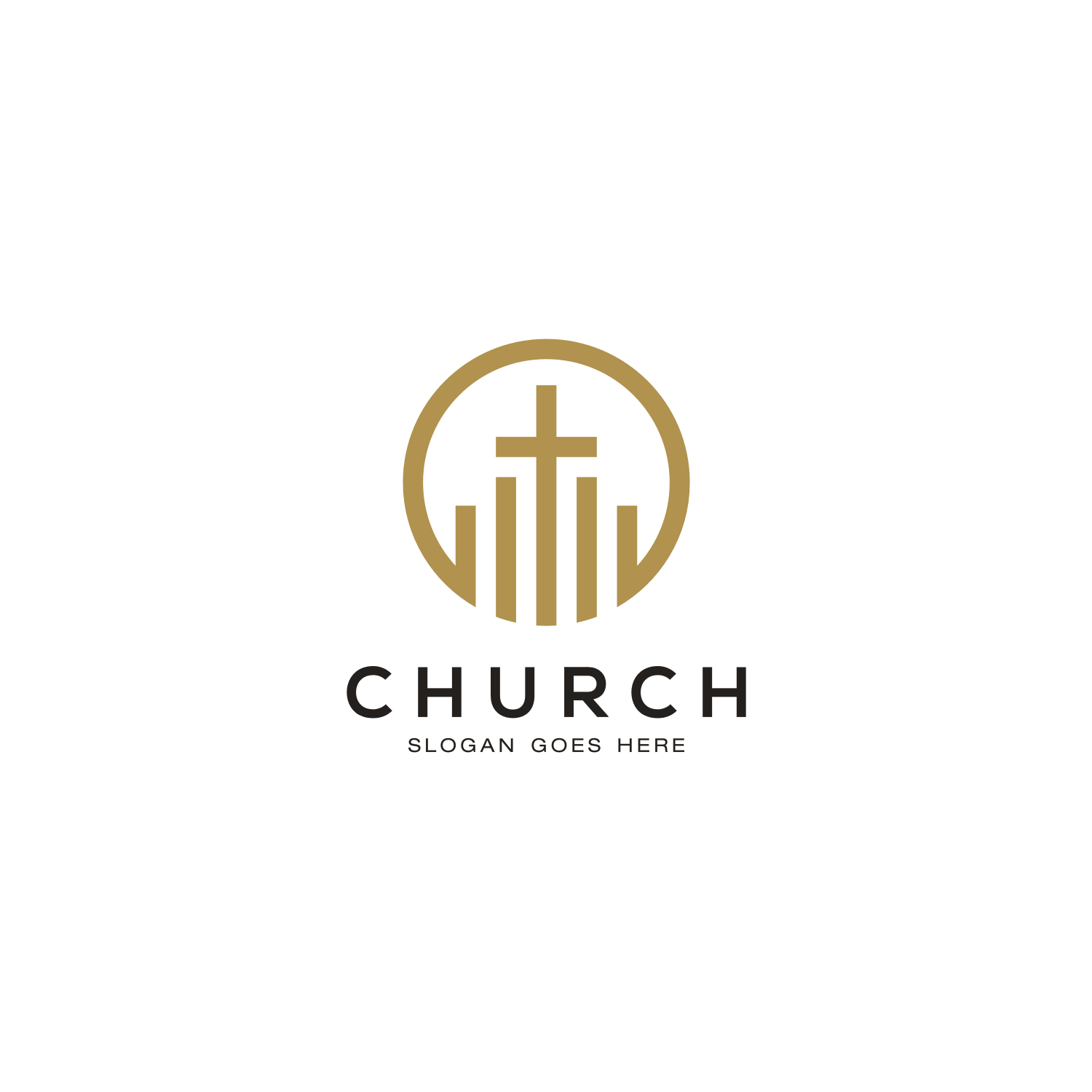 Line art church christian logo design Premium Vector - MasterBundles