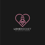 love rocket logo vector design line style | MasterBundles