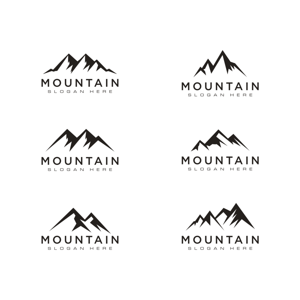 6 logo mountain set design vector template - MasterBundles