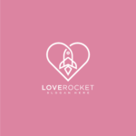 love rocket logo vector design line style | MasterBundles