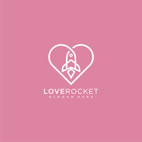 love rocket logo vector design line style - MasterBundles