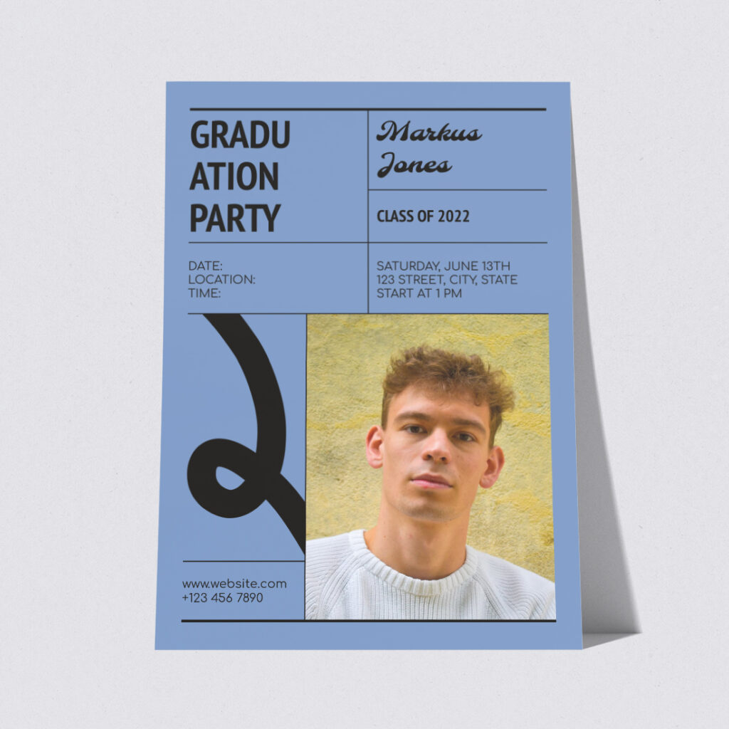 Graduation Party Invitation Blue – MasterBundles