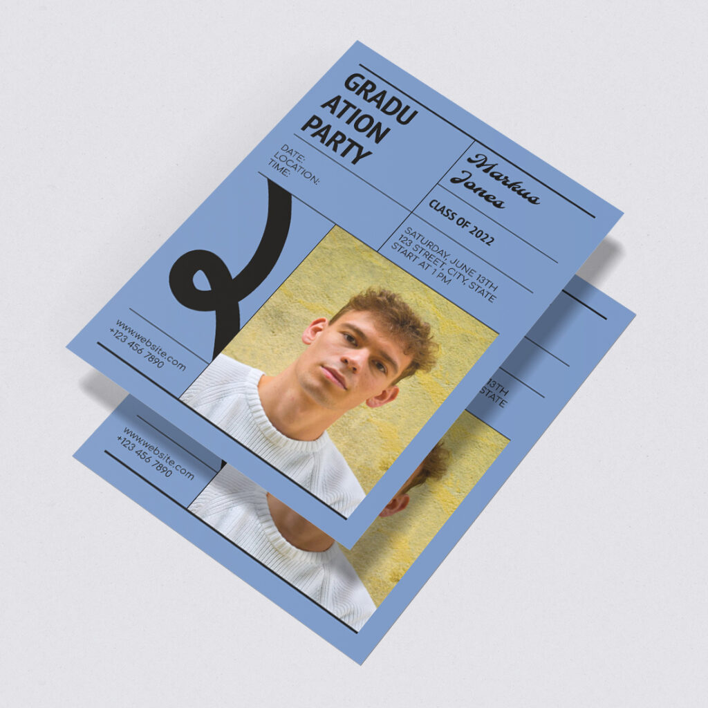 Graduation Party Invitation Blue – MasterBundles