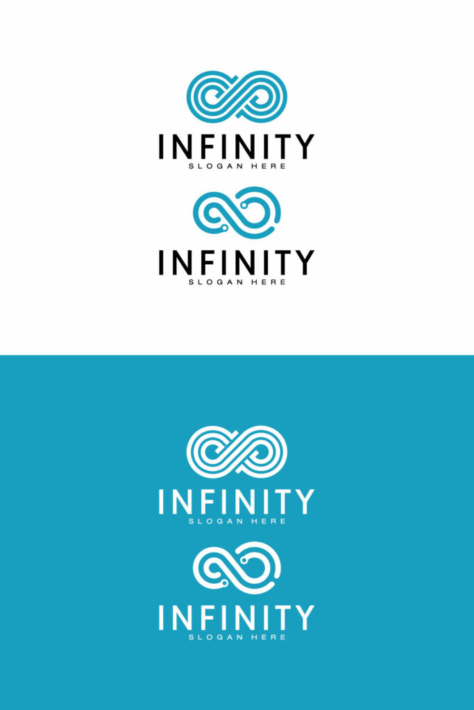 set of Infinity tech logo design vector , 2 logo design - MasterBundles