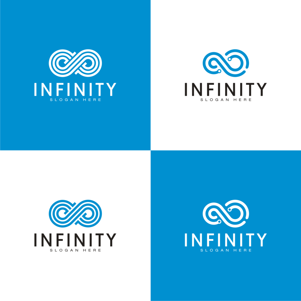 set of Infinity tech logo design vector , 2 logo design - MasterBundles