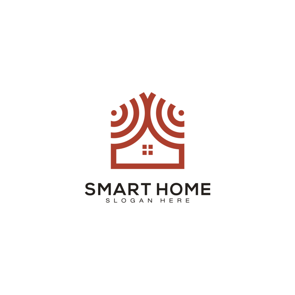 set of Smart home tech logo with line art style logo - MasterBundles