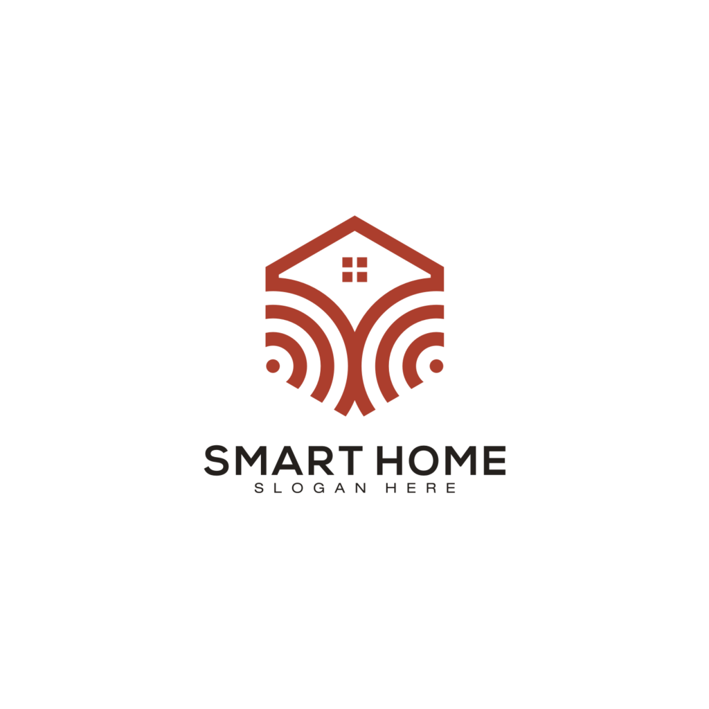 set of Smart home tech logo with line art style logo - MasterBundles
