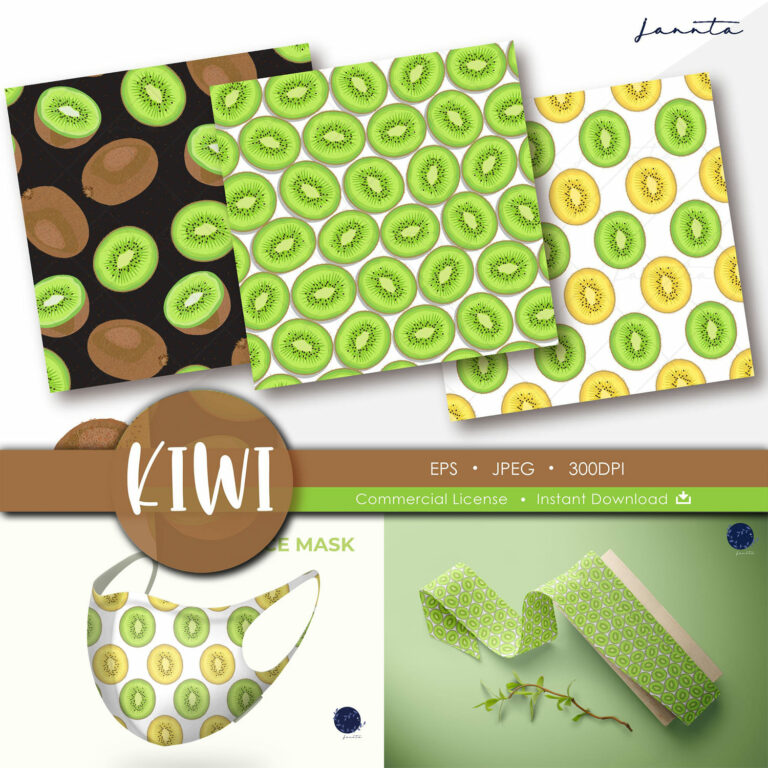Kiwi Seamless Pattern Fruits Background EPS, PNG – MasterBundles
